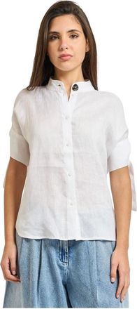 A|X Armani Exchange Femme, Blouses et Chemises, Blanc, Taille: 44 FR AX Linen Shirt