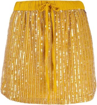 Twinset Femme, Jupes, Jaune, Taille: 44 FR Minijupe C/strass