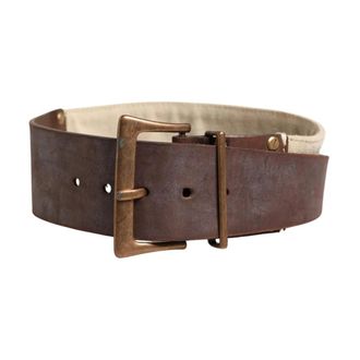 Ermanno Scervino Leder-Canvas-G&uuml;rtel mit Metallschnalle - - Accessories - Damen - Braun - ONE SIZE