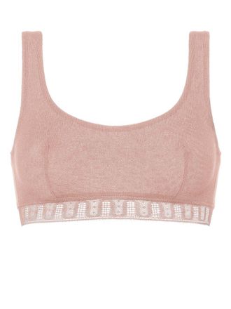 Eres Chiffon crop top bra - Nude