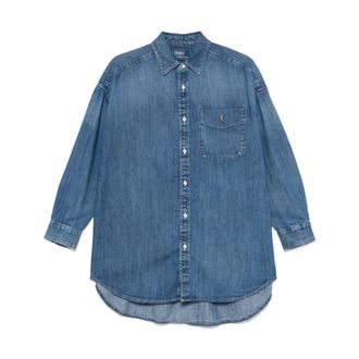 Polo Ralph Lauren Femme, Blouses et Chemises, Bleu, Taille: 40 FR Chemise Longue Oversize en Denim