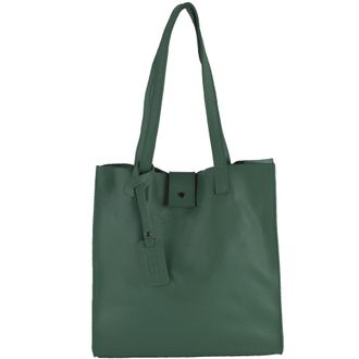 modamoda.de T247 - Ital. Leder Shopper mit herausnehmbarer Innentasche, Farbe:Petrol
