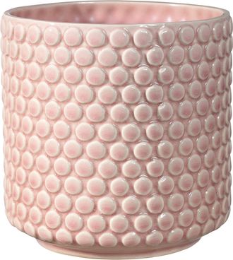 Bloomingville Blumentopf Dot - Dekorative Blumentöpfe für den Innenbereich, Retro-Stil, kreativ, M (15,5 cm Ø), Rosa, Keramik