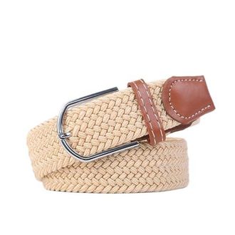 Generic Ceinture &eacute;lastique en toile tiss&eacute;e avec boucle ardillon tricot&eacute;e pour homme et femme, 10, 3.3cmX107cm