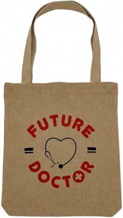Fabulous Sac Shopping Tote Bag Aspect Lin - Future Doctor Job Health Heroes - Sac de Courses Toile Epaisse 360g Beige Naturel Cabas Port&eacute; Epaule Solide Imprim&eacute;