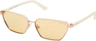 Guess unisex, Accessoires, Jaune, Taille: 59 MM Lunettes de soleil &eacute;troites oeil de chat