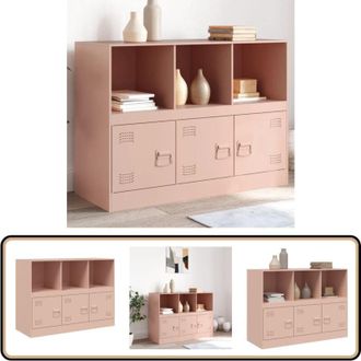 vidaXL Buffet rose 99x39x73 cm acier - Buffet - Meuble De Rangement - Armoire - Commode - Couleur Rose