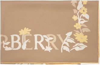 Burberry Femme, Accessoires, Beige, Taille: ONE Size Foulard en soie Floral EKD