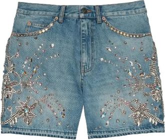 Gucci Denimshorts mit Kristallbesatz - - Shorts - Damen - Blau - W29