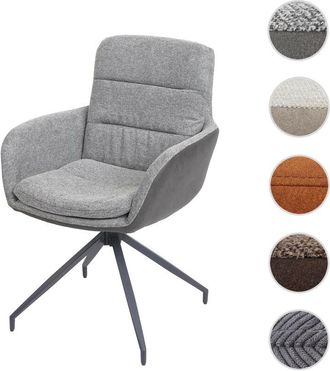 Mendler Mendler - Chaise de salle à manger HWC-K32, fauteuil chaise, pivotante position auto, tissu/textile cord - g