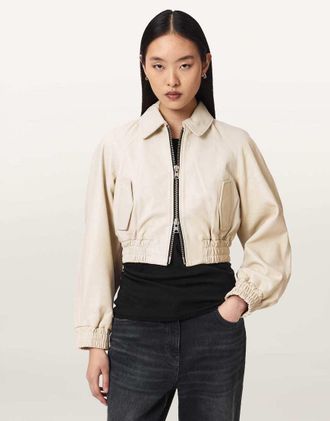 AllSaints Anouk - Bomberjacke in Antikwei&szlig;