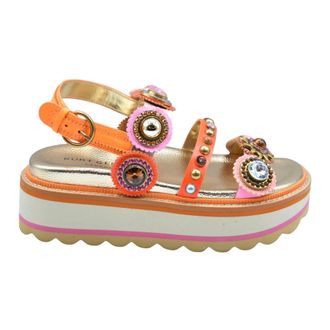Kurt Geiger Femme, Chaussures, Orange, Taille: 37 EU Octavia Sandale Plateforme Slingback