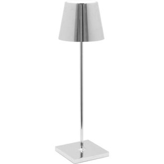 Zafferano Poldina Pro LED-Tischleuchte aus poliertem Chrom, wiederaufladbar und dimmbar mit einer Akkulaufzeit von bis zu 12 Stunden
