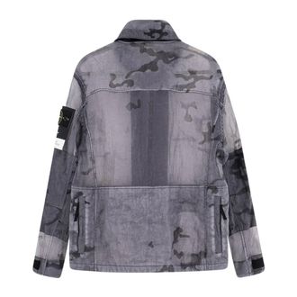 Stone Island Homme, Vestes, Gris, Taille: L Faded Camo Monofilamento-Ovd Jacket