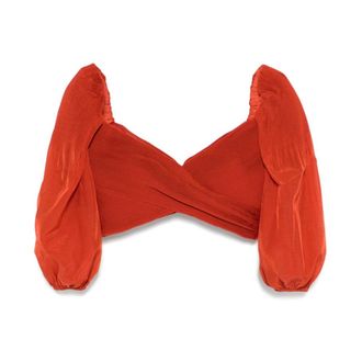 Zimmermann Rotes Plissiertes Top mit Drapierten Details - - Blouses & Shirts - Damen - Rot - XS