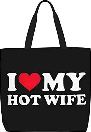 Generic Sac De Courses JAime Ma Femme Sexy Sac &Agrave; Bandouli&egrave;re En Toile R&eacute;utilisable Lavables Sacs &Agrave; Main, Pour Filles, Femmes, Voyage, &Eacute;cole