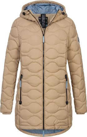 Sublevel Damen Winter Jacke Mantel Parka Steppjacke Steppmantel Wintermantel, Farbe:Beige, Gr&ouml;&szlig;e:XL 42