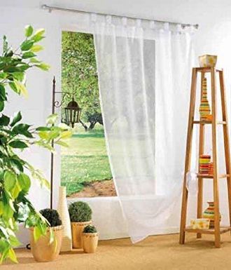 Douceur d'Intérieur Douceur DIntérieur - 1364005, Gardine Passanten, 135X 240 Cm, Voile Uni, Voile Unifarben, Weiss