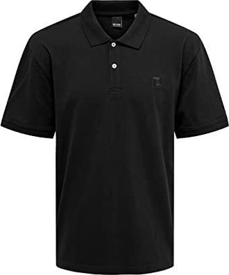 Only & Sons Onsherrison Ovz Logo EMB SS Polo, Noir, M Homme