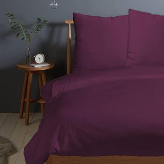 Pizuna 400 Fadenzahl aus Baumwolle Bettw&auml;sche Bierige Pflaume, 100% Langstaple Baumwolle Bettbezug und Kissenbezug, 100% Baumwolle Mako Satin 3-Teilig Bettw&auml;