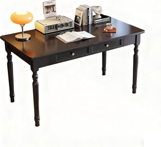 Generic Computertisch, Schreibtisch, französischer Vintage-Stil, kompakter Spieltisch, Schminktisch mit Zwei Schubladen, for den Heimgebrauch geeignet, Maße f