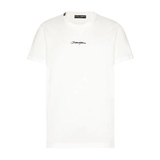 Dolce & Gabbana Palermo Collection Baumwoll-T-Shirt - - Tops - Herren - Wei&szlig; - S
