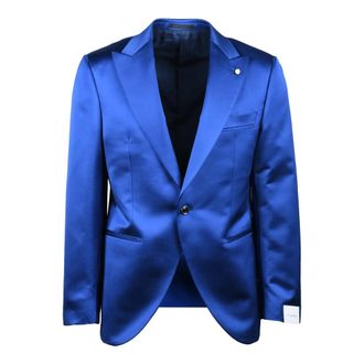 Luigi Bianchi Mantova Satin-Jackett - - Jackets - Herren - Blau - XL