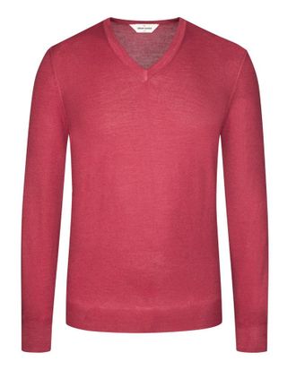 Gran Sasso Leichter Pullover aus Merinowolle mit V-Ausschnitt in