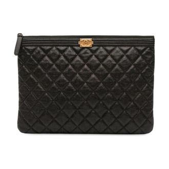 Chanel Pre-owned Quilted Zip Pouch - - Pre-owned - Damen - Schwarzk - ONE SIZE