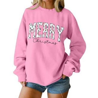 Generic Pull de Noël pour femme - Pull de Noël amusant et moche - Imprimé graphique festif - Manches longues - Pour les fêtes de fin dannée - Confortable - Co