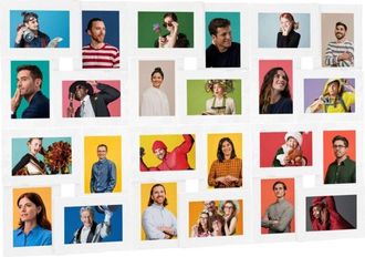 vidaXL Collage Bilderrahmen für 24x(13x18 cm) Fotos Weiß mdf Vidaxl