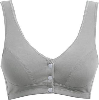 Generic Soutien-gorge push-up sans couture pour femme avec bouton sur le devant 2026, gris, XXL