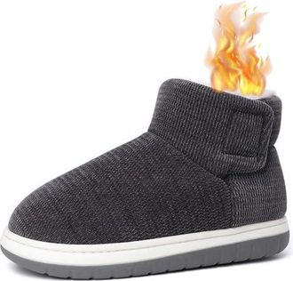Generic Bottines Hiver Femme Hommes Chaussons de Neige Fourr&eacute;es Chaudes Pantoufles Fermeture R&eacute;glable Snow Boots Chaussures Antid&eacute;rapantes Dark gray 39