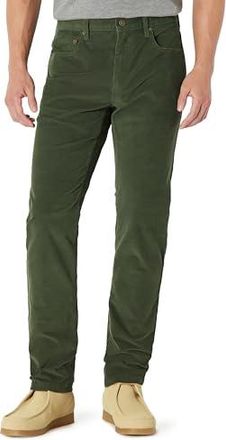 Amazon Essentials Pantalon en Velours Côtelé à 5 Poches Coupe Slim Homme, Olive Foncé, 35W / 32L