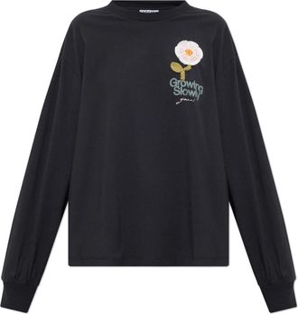 Ganni Femme, Tops, Noir, Taille: 38 FR T-shirt avec broderie color&eacute;e