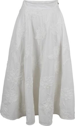Rotate Rotate Birger Christensen, Femme, Jupes, Blanc, Taille: 42 FR Maxi-jupe avec broderie florale tridimensionnelle
