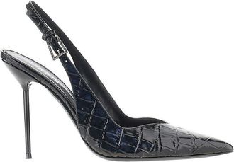 PARIS TEXAS Croco-embossed leather Lidia slingback pump Woman 37+