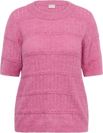 Kaffe Curve Femme, Pulls, Rose, Taille: 44 FR Tricot ras du cou