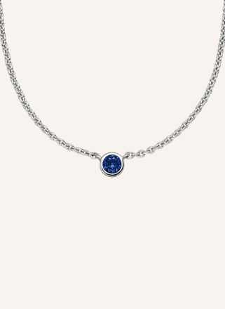 VEYNOU Veynou Halskette Laya Aus 14 Karat Wei&szlig;gold Und 0,10ct. Saphir silber