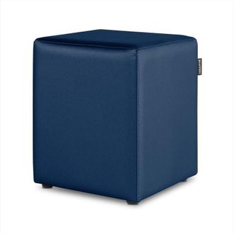 Happers Pouf Cube Similicuir Bleu 1 UNIT&Eacute; Bleu