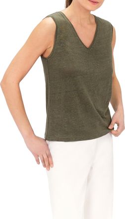 Caroll Damen 241t-trym Tanktop aus Leinen, kaki, Small
