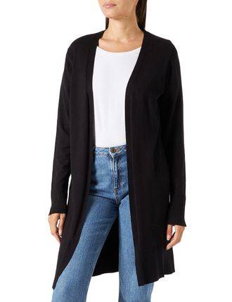 Jack & Jones JACK & JONES Damen Jjxx Jxmiley Ls Soft Long Cardigan Knit Noos Strickjacke, Schwarz, M