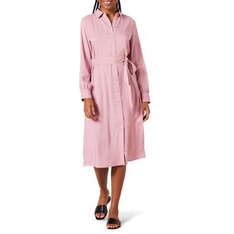 Amazon Essentials Damen Langärmliges Midi-Hemdkleid aus Georgette, Mauve, XXL