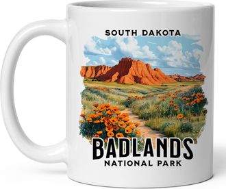 Generic Fun Tassen Badlands-Nationalpark, South Dakota Teetasse beidseitig bedruckt Kaffeetasse für Kaffee Tee 330ml