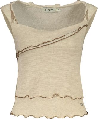 Desigual Femme, Tops, Beige, Taille: 40 FR Vilna Tank Top