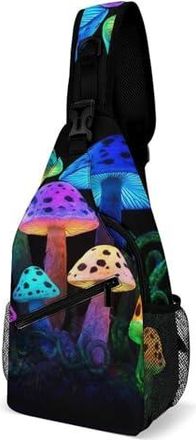 Generic Sacoche Bandouliere Champignons magiques mignons L&eacute;ger Sacs &agrave; Bandouli&egrave;re R&eacute;glable Sac Poitrine pour &eacute;cole Homme Camping
