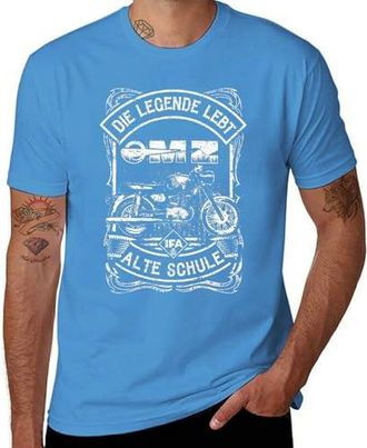 Generic Alte Schule MZ M&auml;nner und Herren T-Shirt | DDR Motorrad Nostalgie Moped Ossi, Style bleu moyen, 3XL