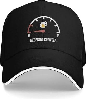 Generic Chaleur dHiver, Necesito Cerveza Drôle Espagnol JAI Besoin de Casquette de bière Casquettes de Baseball décontractées Chapeau réglable Hip Hop Chapeau