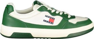 Tommy Hilfiger Homme, Chaussures, Vert, Taille: 44 EU Baskets Homme en Cuir Blanc Vert