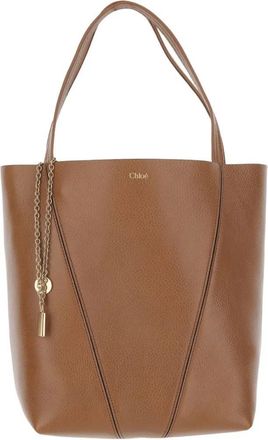 Chlo&eacute; Hobo Bags - Structured Maroon Leather Spin Tote Bag - Gr. unisize - in Braun - f&uuml;r Damen